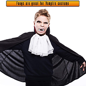 Skeleteen White Teeth Vampire Fangs - Sharp Dracula Monster Teeth for Halloween, Party Favors and Supplies - 12 Pack