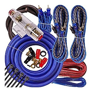 Complete 4 Channels 2000W Gravity 4 Gauge Amplifier Installation Wiring Kit Amp Pk3 4 Ga Blue - for Installer and DIY Hobbyist - Perfect for Car/Truck/Motorcycle/Rv/ATV