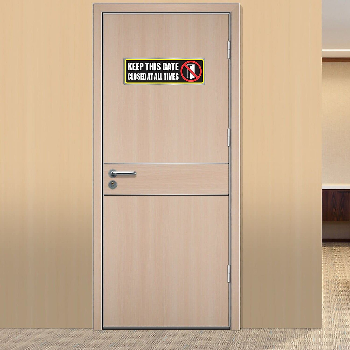 Keep Gate Closed at All Times Sign Sticker - (Pack of 12) 9" x 3" Large Matte Finish Laminated Vinyl Decals Door Warning Labels