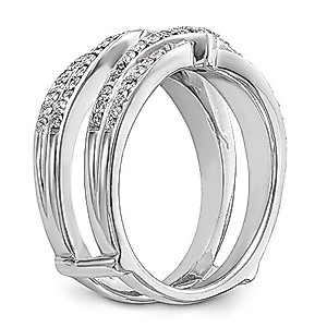 Solid 14K White Gold Engagement Wedding Ring Diamond Guard Size 7 (.498 cttw.)