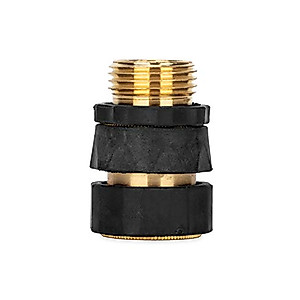 Camco 5/8" Brass and Steel Quick Hose Disconnect - Connect and Disconnect Between Multiple Hose Attachments | Automatic Shut-Off When Disconnected | 1 Female & 3 Male Fittings - 4 Count - (20136)