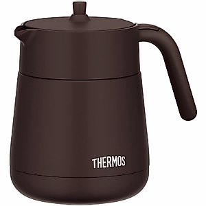 Thermos TTE-700 BW Vacuum Insulated Teapot with Strainer 23.7 fl oz (700 ml), Brown
