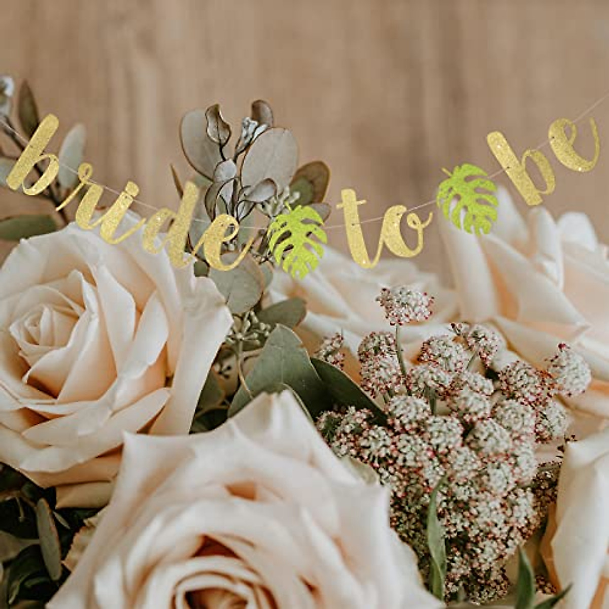 Tropical Bride to Be Banner - Bridal Shower Decorations, Beach Bachelorette Banner, Luau Bridal Shower Decor, Gold Glitter Bridal Shower Banner, Engagement Party Decorations