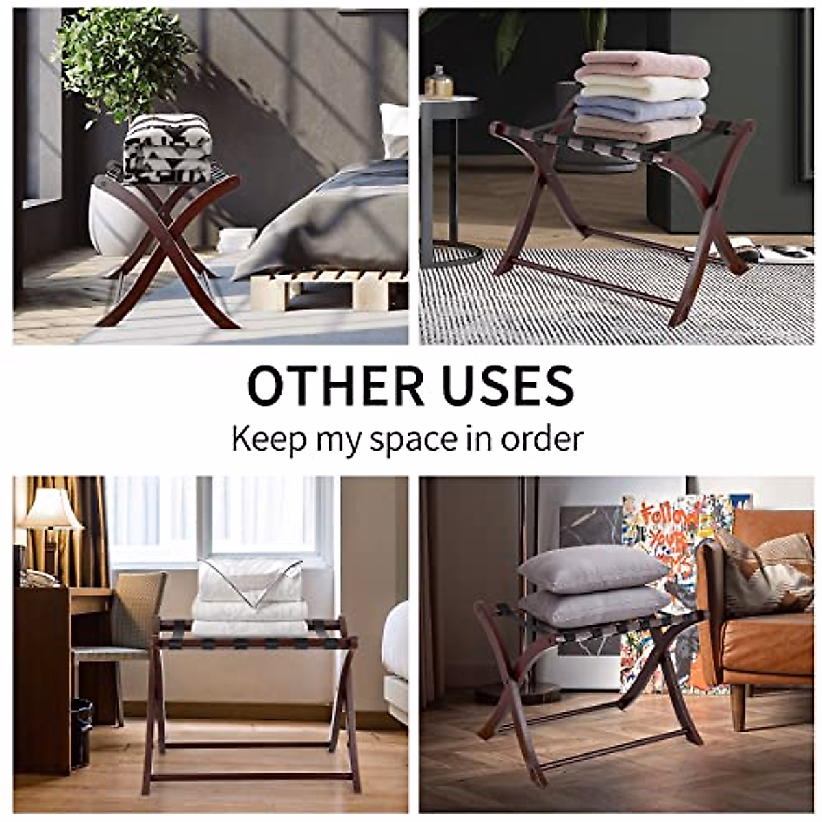 SYBELIJAH Luggage Rack, Folding Luggage Rack for Guest Room, Bedroom Hotel