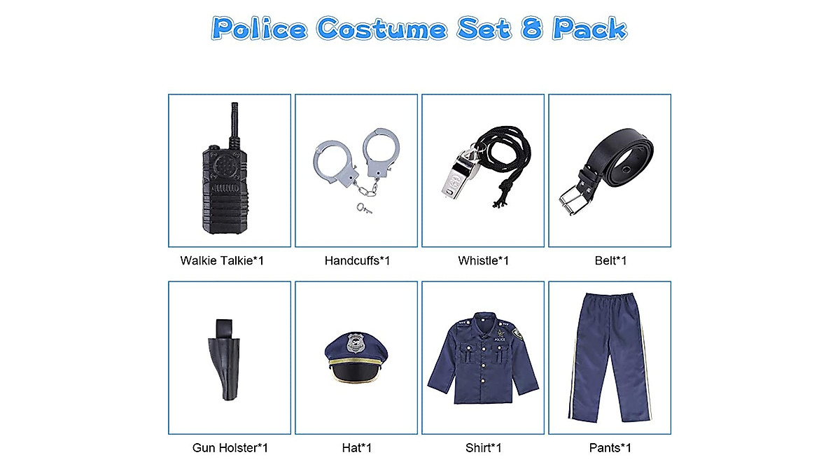 Twister.CK Kids Police Costume for Halloween Fun