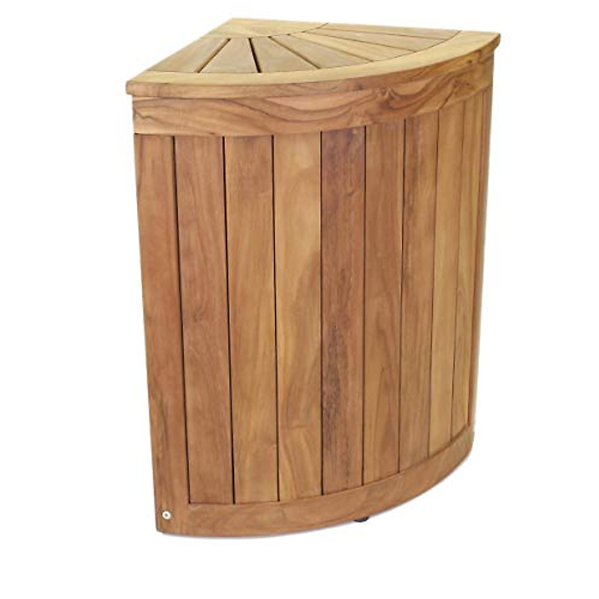 AquaTeak Kai Corner Teak Laundry & Storage Hamper