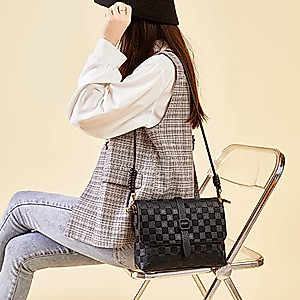 TXUNIAOZZ Small Fashion PU Crossbody Bags Shoulder Bag Purse Handbags for Women,Black