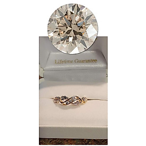 10k Yellow Gold 3-Stone Diamond Ring, 12k Rose and Green Black Hills Gold (.10 Ctw, Top Light Brown) Size 10