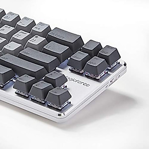 Qisan Mechanical Keyboard Gaming Keyboard Blue Switch Wired/Wireless Bluetooth Keyboard 68-Keys Mini Design(60%) Gateron Switch PBT Keycaps Grey Combo Color for Gaming/Office