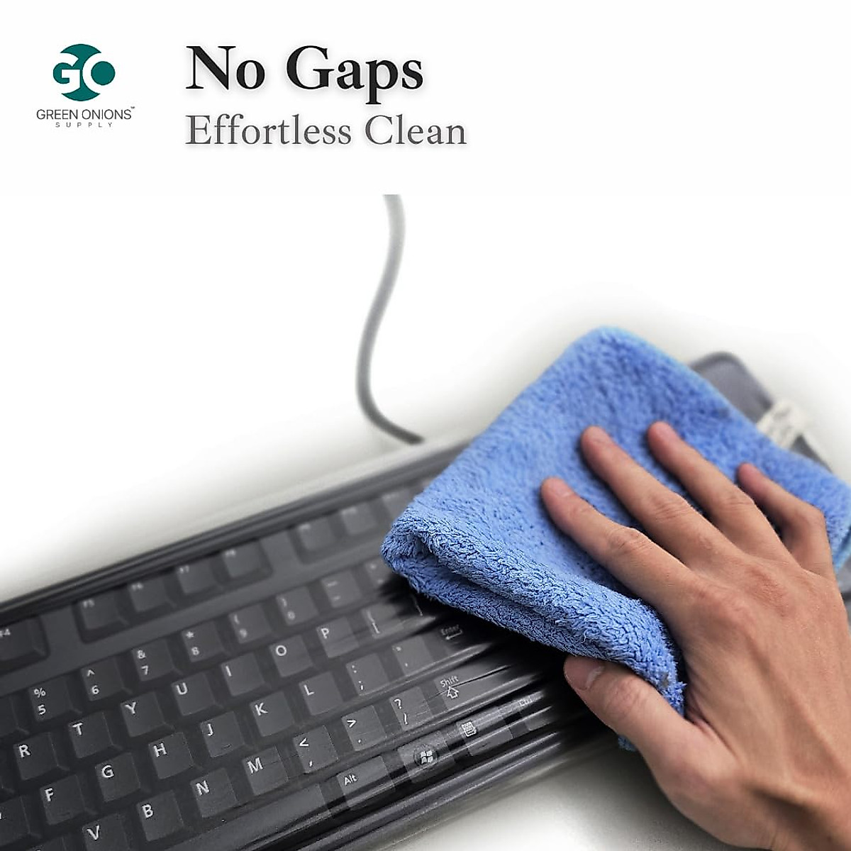 Green Onions Supply[3 Pack] Universal Fully Covered Flat Style 0.025mm Wipeable Superb Tactile Feeling Waterproof Anti-Dust Keyboard Cap Cover for Desktop Keyboard with Numeric Hospital/Dentist Use