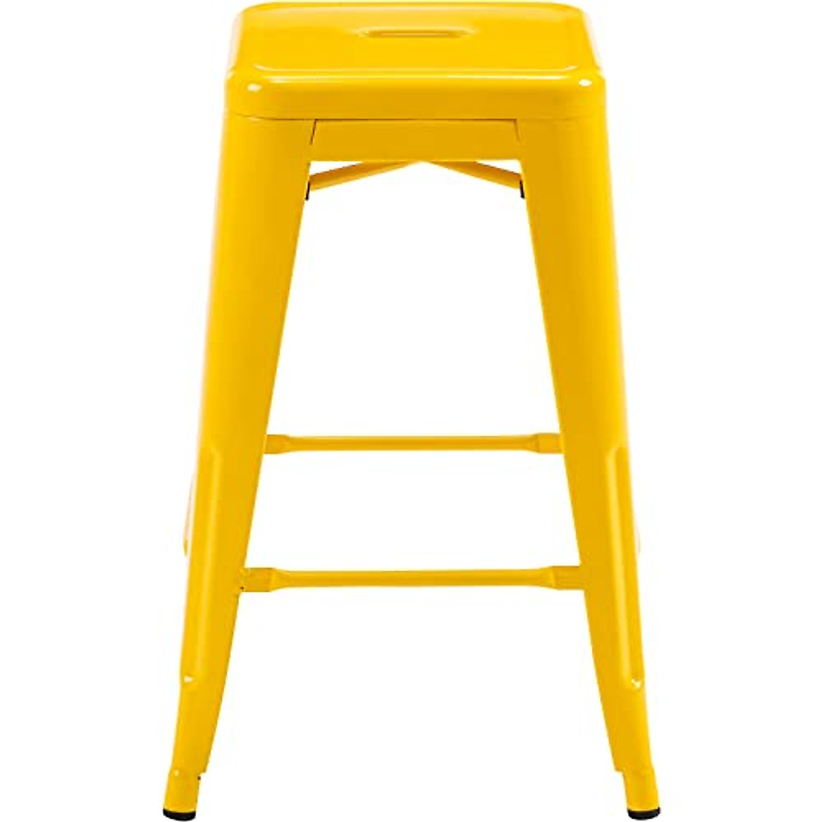 Vogue Furniture Direct 24" High Barstools Backless Yellow Metal Barstool Indoor-Oudoor Counter Height Stool with Square Seat, Set of 4 - VF1571019-4