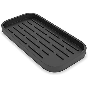 Silicone Sponge Holder - Kitchen Sink Organizer Tray for Sponges Soap Dispenser Scrubber - Silicone Kitchen Sink Organizer Caddy Tray - Soap Holder - Sponge Holder