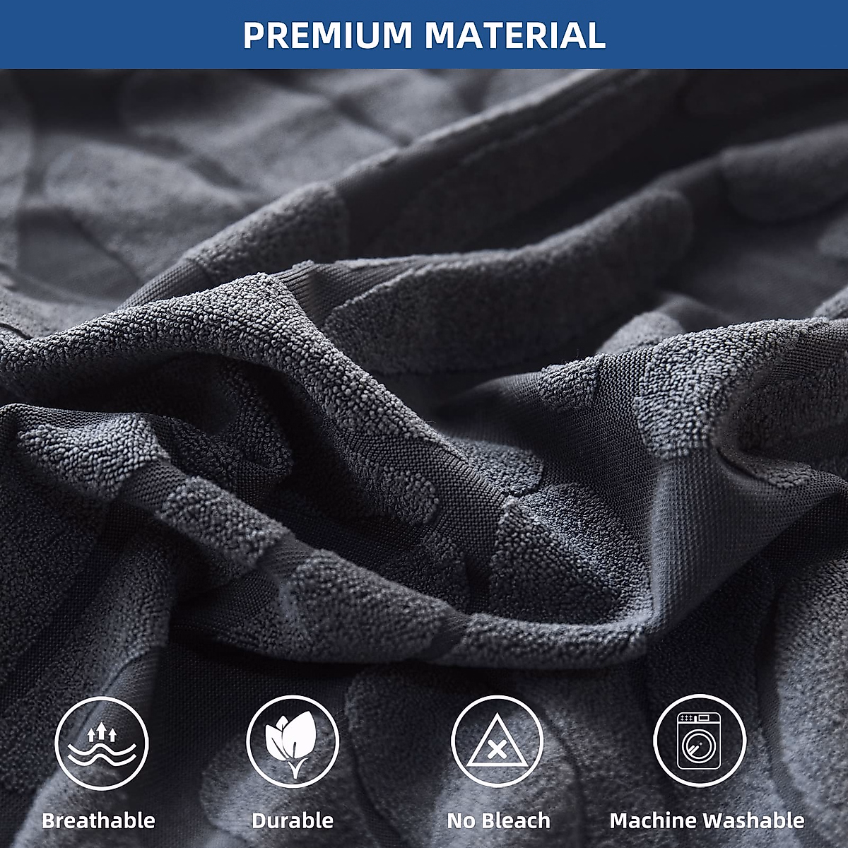 Eismodra Couch Covers for 2 Cushion Couch Sofa Stretch Sectional Couch Cover for Dogs Pet L Shaped Sofa Slipcovers 3 Cushion Seat Leather Furniture Protector,Gray Length 37-53 inches (Only 1 Piece)