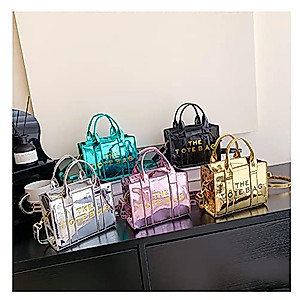 Cooble Shiny Tote Bags Faux Leather Handbag Tote Purse Crossbody Bag Satchel Bag Shoulder Bag for Women (Gold)