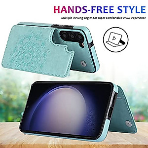 ACXLIFE Galaxy S23Plus 5G Case S23 Plus Card Credit Holder Wallet Protective Cover with Card Slot and Leather Case for Samsung S23Plus 6.6Inch (Green, S23 Plus 6.6inch)