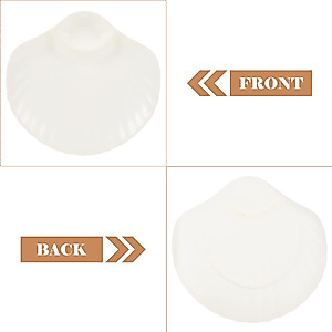 UPKOCH Movie Night Snack Trays 6Pcs Shell Dumpling Plates with Sauce Holder Plastic Sushi Plates Serving Platter Tray French Fries Plate with Sauce Divider For Home Kitchen (White) Serving Dishes