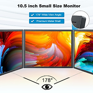 Miktver 10.5 inch Small Monitor, FHD IPS 1920x1280p HDMI Display Screen, Portable IPS Display for Gaming/Computer/CCTV Security Camera