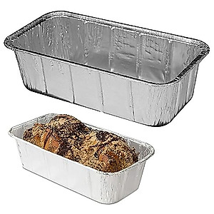 100 Pk Aluminum Foil Loaf Pans 2Lb Disposable Bake Premium Bread Tins Container Aluminum Foil Loaf Pan Disposable Oblong Baking Bread Tins Container 2LB Bakeware Take Out Food Storage Baking Takeout
