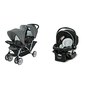 Graco DuoGlider Double Stroller + Graco SnugRide 35 Lite LX Infant Car Seat Bundle