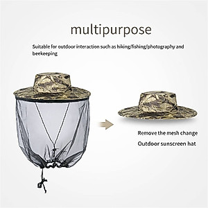 Head Net Hat for Men Women Adventure Fishing Hat Safari Hat for Hunting Camping Hiking Camouflage
