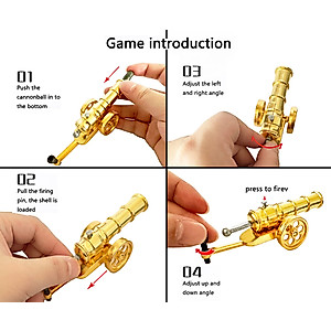 Mini Golden Cannon Model Metal Replica Collection Desktop Decoration Ornaments