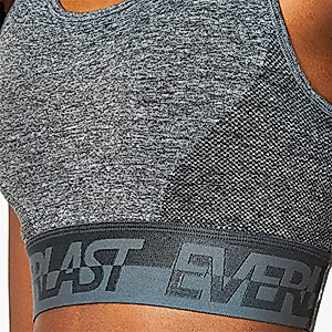 Everlast Womens Seamless Panelled Sports Bra Sweat Wicking New Charcoal M