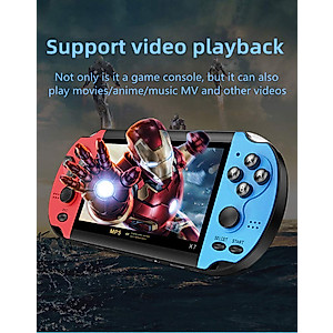 4.3 inch Dual Joystick Color Video Game Console Built-in 3000 Games Support Arcade CPS/gba/gbc/gb/SFC/fc/sega Video Music AV Out Rechargeable Lithium Battery (Blue)