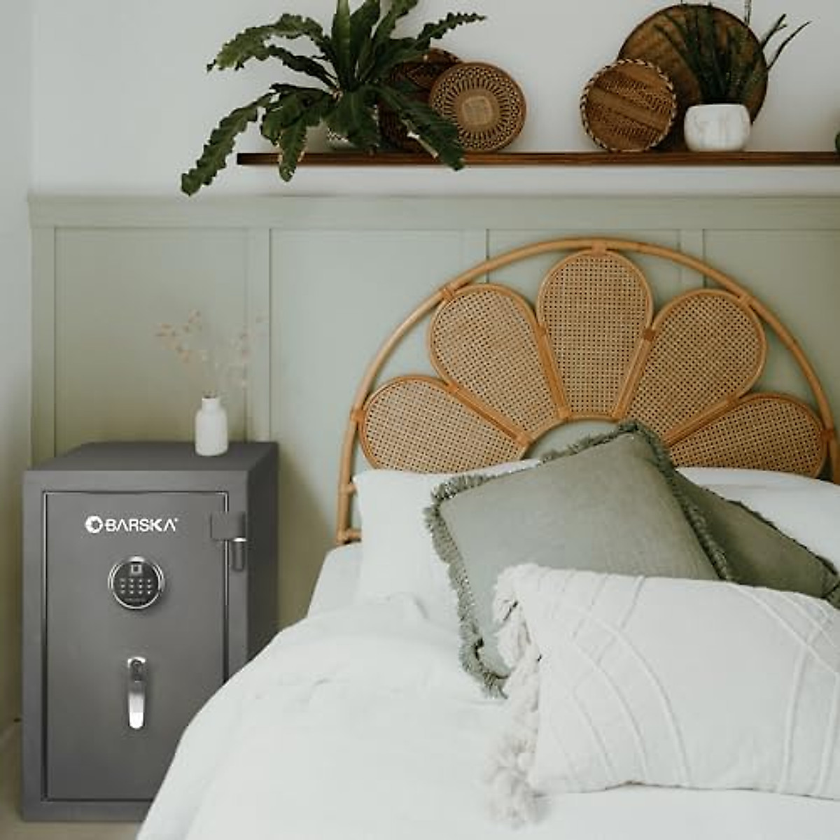 Barska Advanced Digital Biometric Fingerprint & Keypad Code Security Fireproof Safe - 2.02 Cu Ft with LED Light & Alarm