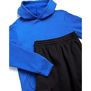 Quad Seven Boys Sweatsuit Set - 2 Piece Active Fleece Hoodie Sweatshirt and Jogger Sweatpants - Youth Clothing for Boys, 8-18, Size 10-12, Royal/Black