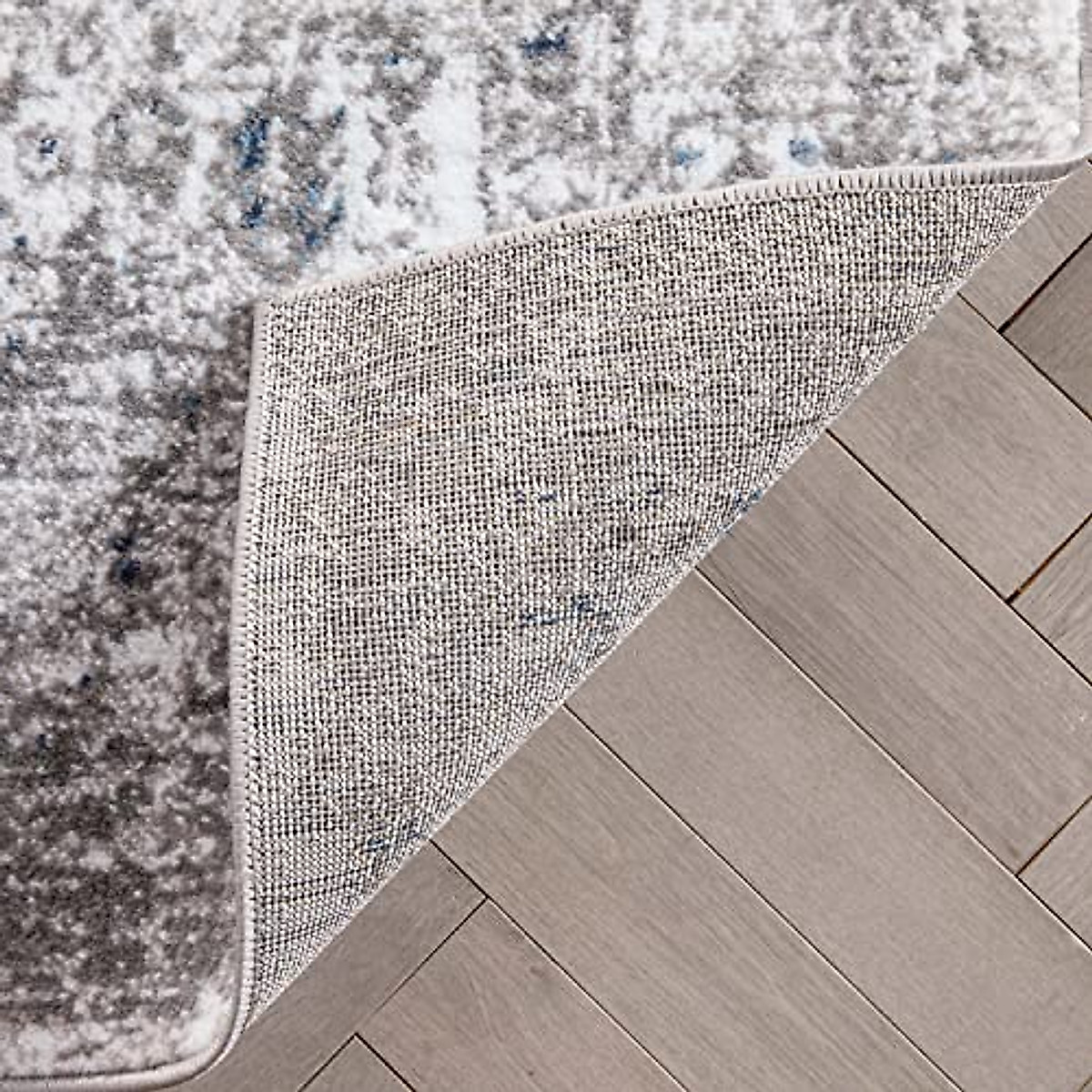 Well Woven Dulcet Trieste Distressed Floral Medallion Pattern Ivory Grey 5'3" X 7'3" Area Rug