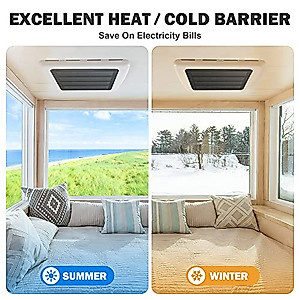 AISHIKEKE Magnetic RV Skylight Cover, Foldable RV Skylight Shade, Waterproof RV Blackout Ventilation Cover, RV Accessories and Camper Accessories for Camper Privacy UV Rays Protection