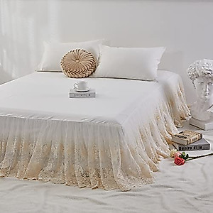 Brandream 4-Piece Grey Quilt Set Cotton Queen Size Luxury Scalloped Bedding Matelasse Coverlet Quilted Comforter Set