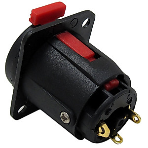 GLS Audio 1/4" Jacks TS and TRS Panel Mount Jack Locking Style D Series Size - 4 Pack