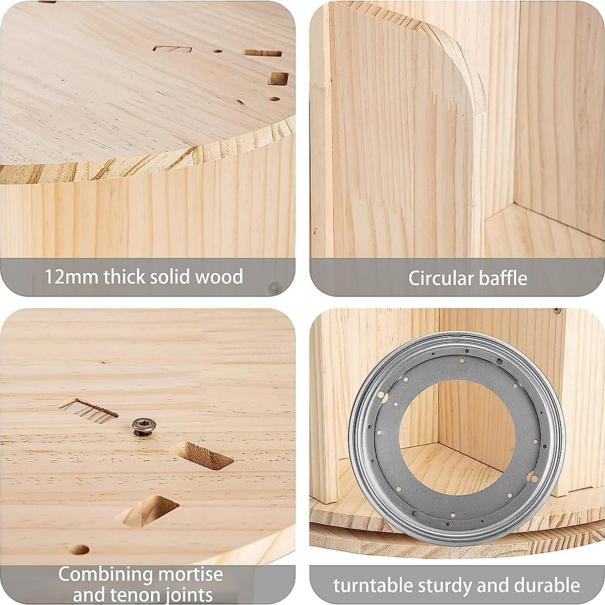 BYERZ Rotating Bookshelf, Small Book Shelf for Small Spaces, 360 Rotating Bookshelf Storage Rack, Wood Narrow Book Shelf Organizer for Bedroom, Living Room Book Shelves, Pink