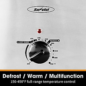 30lb 26-Quart Roaster Oven, Electric Roaster Oven with Viewing Lid, Sunvivi Turkey Roaster with Unique Defrost/Warm Function, Large Roaster with Removable Pan & Rack, Stainless Steel, Silver