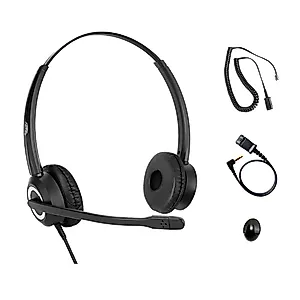 Polycom Phone Headset Noise Cancelling Mic RJ9 U10P Bottom Cable Compatible with Polycom VVX, Shoretel, Nortel (Avaya) Phones