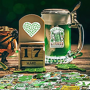 200Pcs St Patrick's Day Stickers,Water Bottle Stickers for Kids Adults Cute Vinyl Waterproof Stickers Accessories DIY for Laptop Water Bottle Envelopes Crafts Scrapbooking,St Patrick's Day Decorations Party Home Supplies