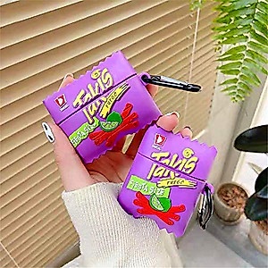 Airpods 2/1 Cute Candy Box, Fashionable Candy Food Series. The Cute 3D Unique Design for Airpods 1/2 is The Best Gift for Boys, Girls, and Men. Airpod case (Takis Purple)