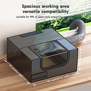 LONGER Laser Engraver Enclosure with Vent, 27.5x27.5x11.8 inches Laser Cutter Machine Protective Cover for Most Laser Engraving Machine Insulates Against Smoke and Odor Noise Reduction Eye Protection