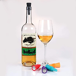 Holobo 15 Pcs Wine and Beverage Bottle Stoppers with Grip Top ,Silicone Wine Stopper Bottle Sealer for Drinks Reusable Wine Saver ,Assorted Colors