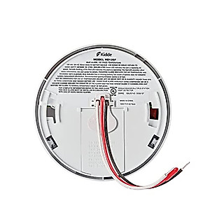 Kidde Heat Detector, Hardwired with Battery Backup & 2 LEDs, Interconnectable & Smoke Detector, Hardwired Smoke Alarm with Battery Backup, Front-Load Battery Door, Test-Silence Button, White