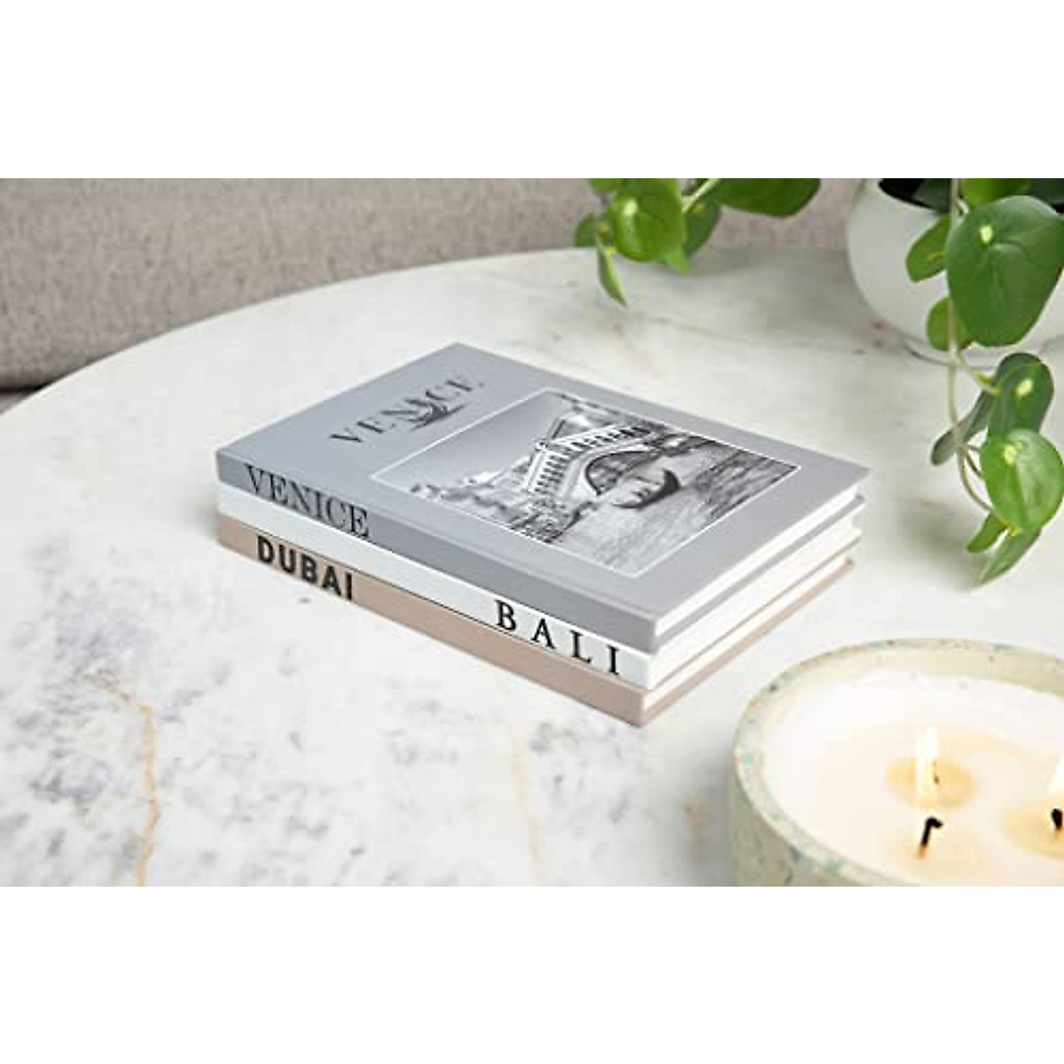 Set of 3 Decorative Books for Home Decor - Coffee Table Decoration Books - Best Display Books - Book Decorations - Modern Hardcover Matte Book Stack - Fashion Designer Book Set -