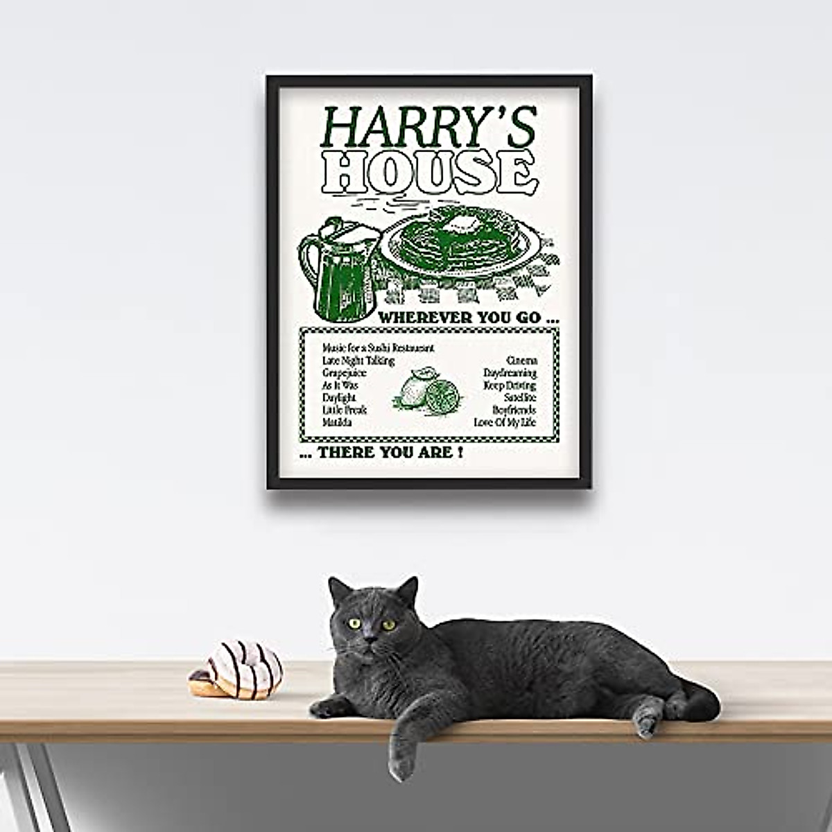 UVAVO Harry Style Poster For Room Decor Green Posters House Music Album Menu List Wall Art Legendary Artist Cover Fashion Cool Rock Singer Dining Living 12X16inch Unframed