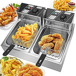Deep Fryer with Basket, Fry Daddy, Fryers with Baskets, Countertop Stainless Steel, French Fries Fryer, for Commercial Restaurant, Fast Food Restaurant (12L)