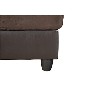 A Ainehome 3 PCS Sectional Sofa Set, L-Shaped Sectional Couch 103" W for Living Room, with Storage Ottoman and Matching Pillows (Left Hand Facing, Chocolate)