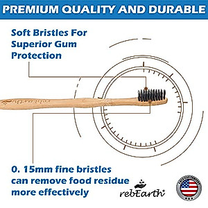 Bamboo Aesthetic Toothbrush Wood Set of 4 | Ultra Soft Bristles | Black Charcoal Infused | American Brand | Upgrade Hygiene & Reduce Waste | Brushes Teeth Care | Earth Friendly | Plant Based