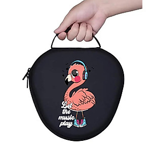 Hard Case for New AirPods Max, Travel Carrying Headphone Case with Flamingo Funny Print Music Earpad Cover Protective Portable Storage Bag Gift APM3