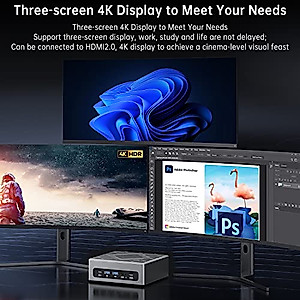 KAMRUI Mini PC Intel 10th i7-10710U Mini Computers 16GB RAM 512GB M.2 2280 SSD Mini Desktop Computers, Windows 11 Pro WiFi 6 BT 5.2 4K HDMI Type-C USB 3.0 Gigabit Ethernet VESA for Home Office