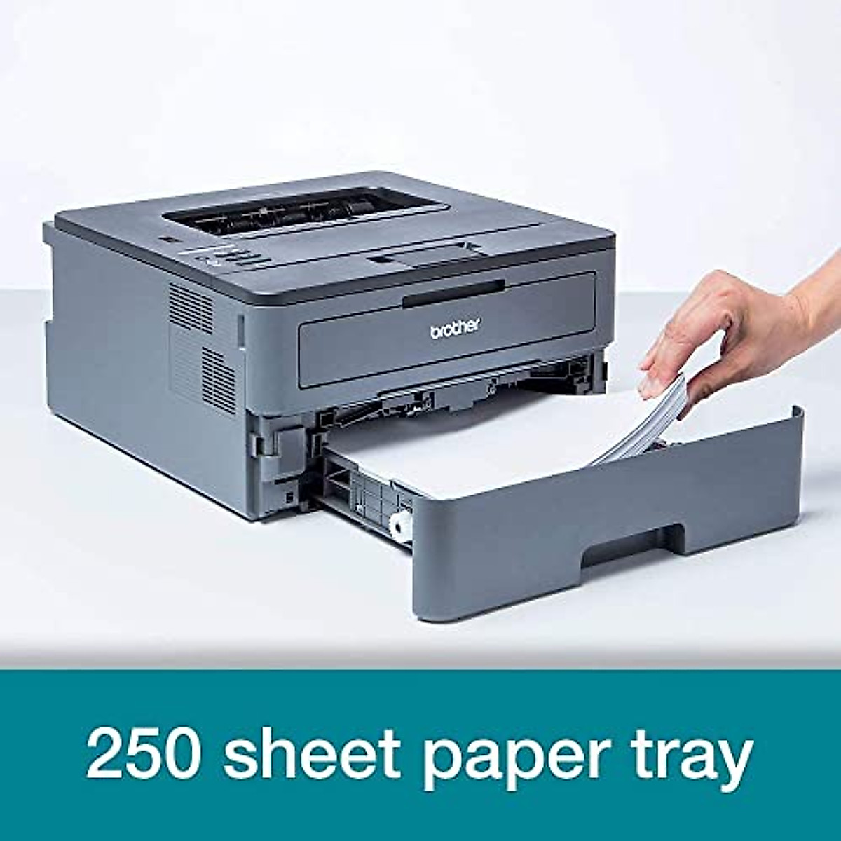 Brother HL_L23 Series Compact Monochrome Printer, 27ppm, 250 Sheets, High-Speed USB 2.0, Auto 2-Sided Printing, with MTC Printer Cable