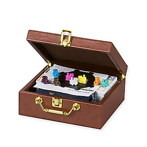 ZOOCEN Double 12 Dominoes Mexican Train Game Set with 91 Colored Dots Tiles Storaged in an Elegant Leather Case,Ideal Family Game for Adults and Kids